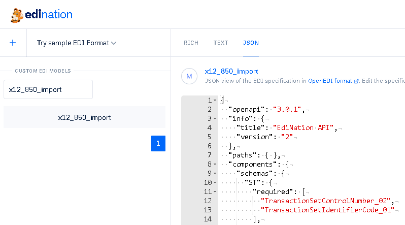 How to create and import EDI specs? – EdiFabric Docs